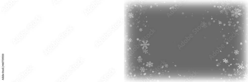 Winter ice snow frozen crystals frostwork frame on transparent ...