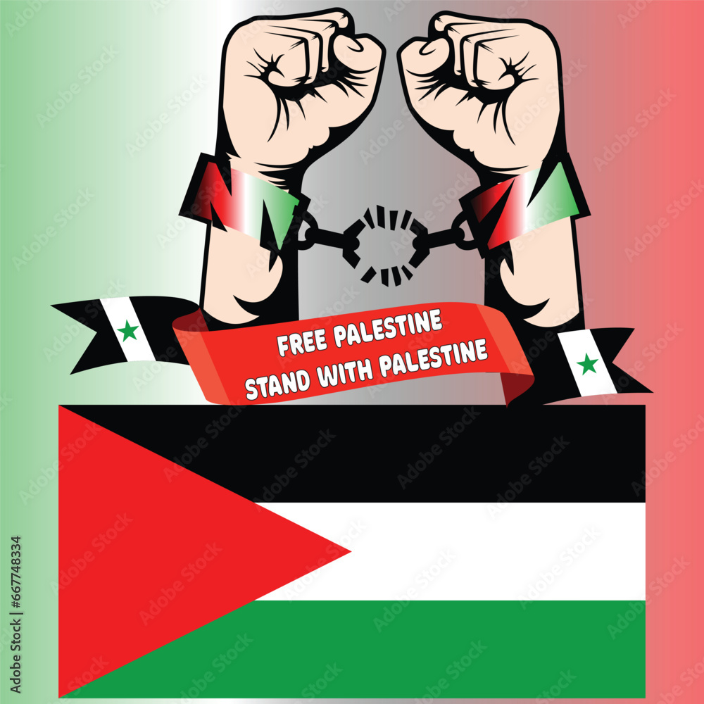 Free Palestine or stand with palestine revolutionary vector design ...