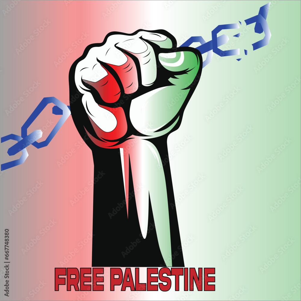 Free Palestine or stand with palestine revolutionary vector design ...