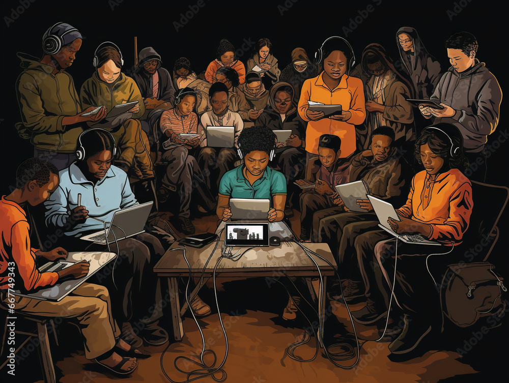 A visual representation of the digital divide showing disparities in ...