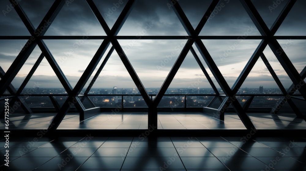 architecture of geometry at glass window,roof of moden buildings,Empty ...