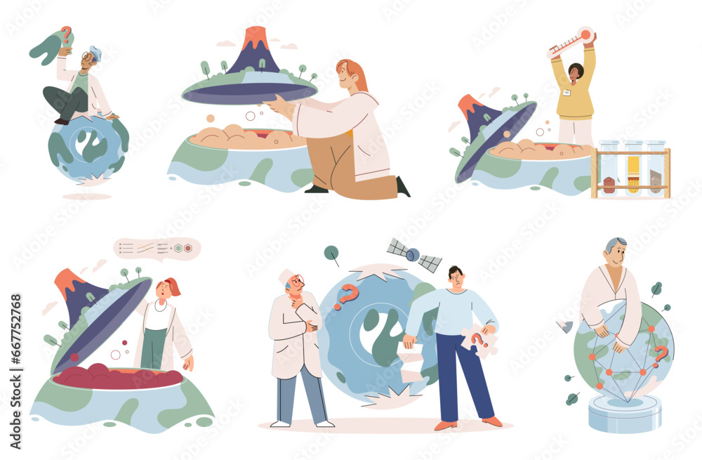Lab test. Vector illustration. Testing various hypotheses helps ...