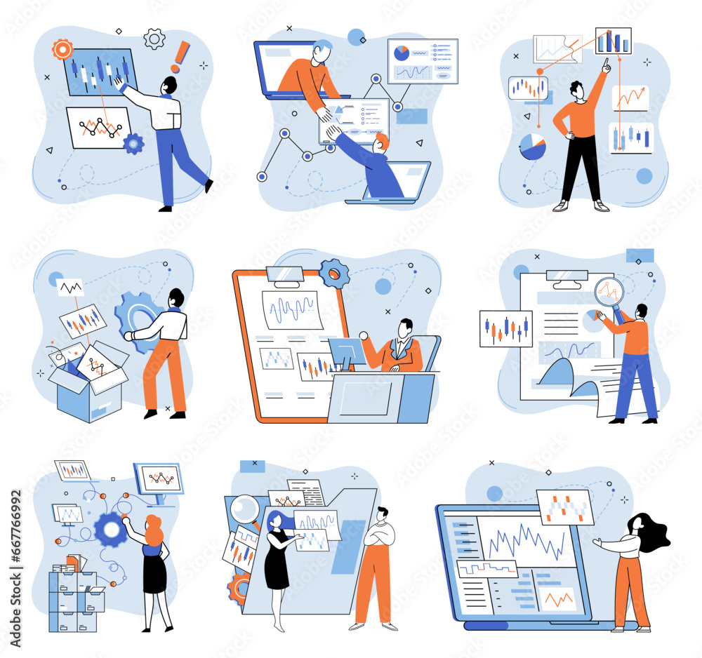 Data analysis. Vector illustration. The stock market heavily relies on ...