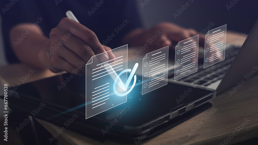 Document management checklist digital online form concept. Online ...