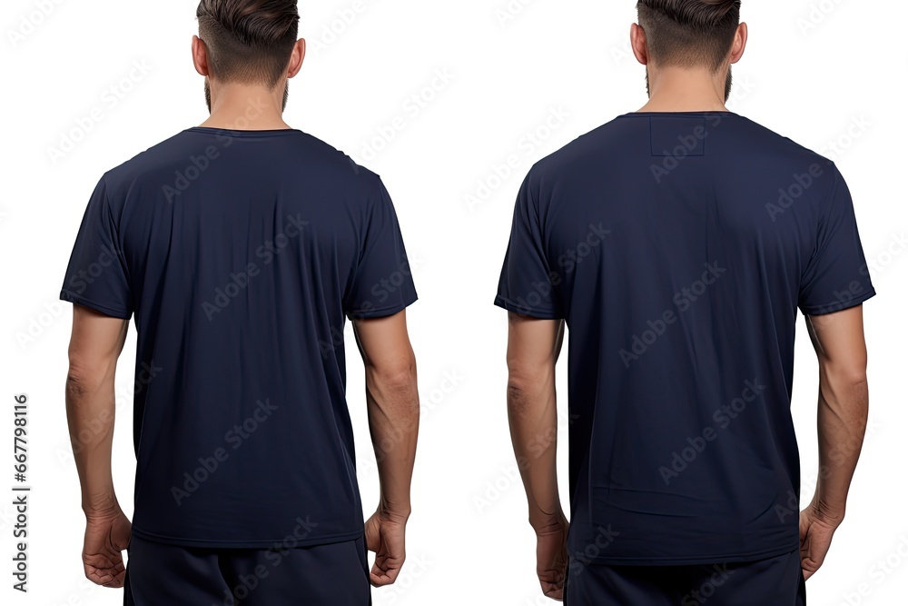 Male tshirt front and back view, isolated on white background, Male ...