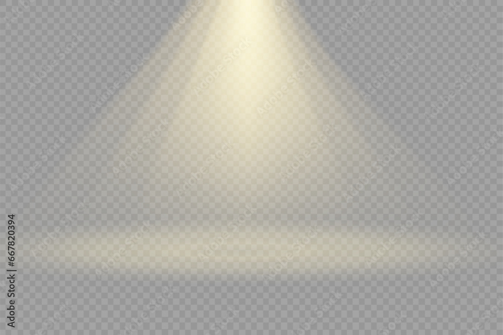 Stage light ray isolated on transparent background. Vector bright ...