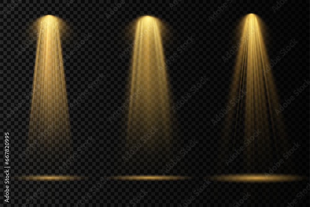 Stage light ray isolated on transparent background. Vector bright ...