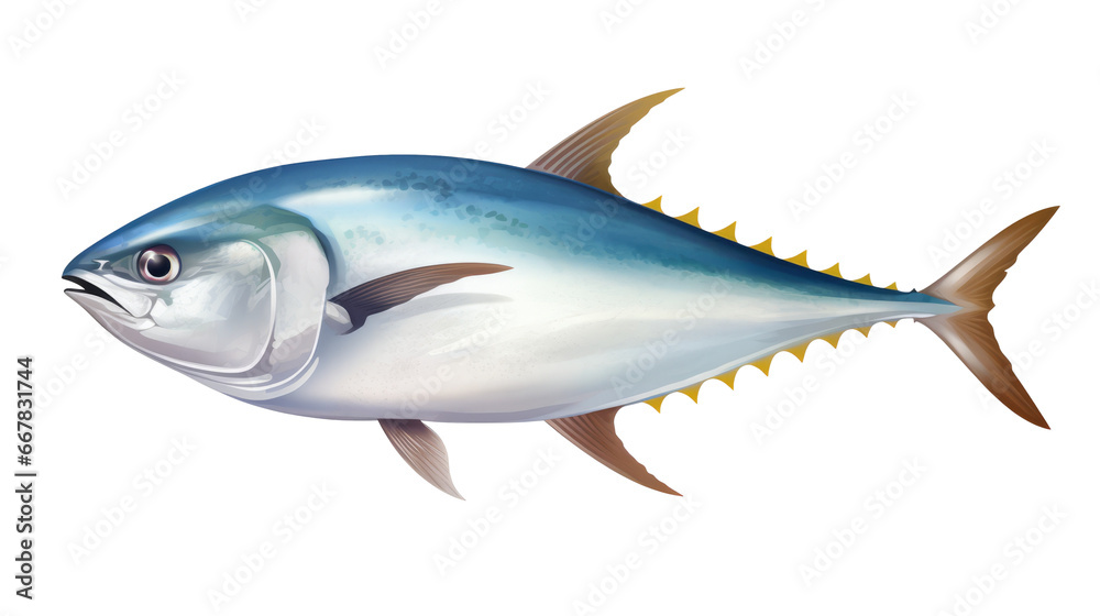 Fresh Tuna Fish Isolated on White Transparent Background - High-Quality ...