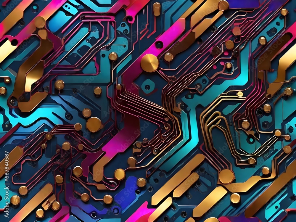Colorful circuit bord patterns. Wallpaper, background, img Stock ...