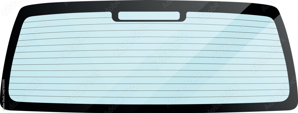 Car glass rear window with heating with light reflection, new clean ...