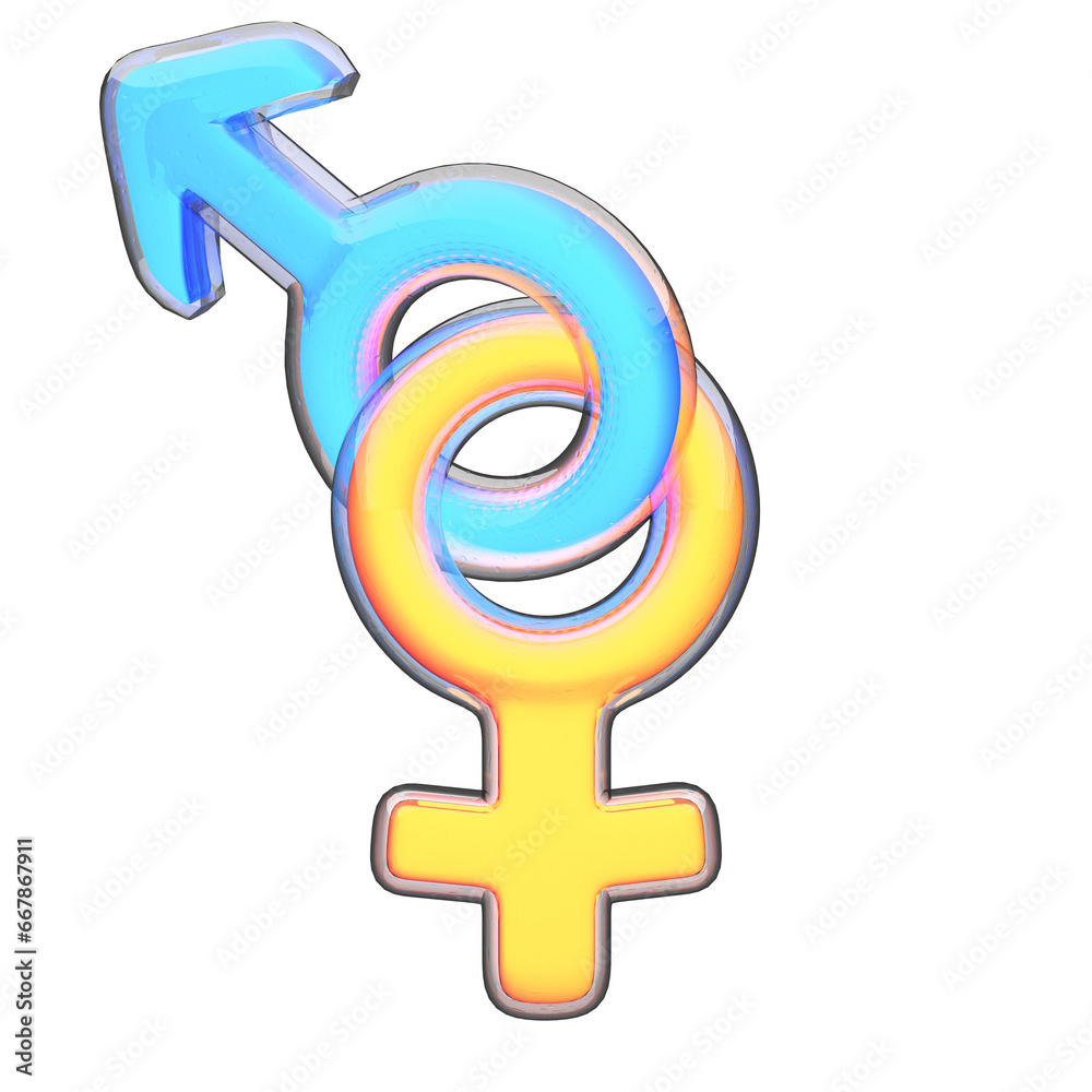 Gender sign photo-realistic render with transparent format Stock Photo ...