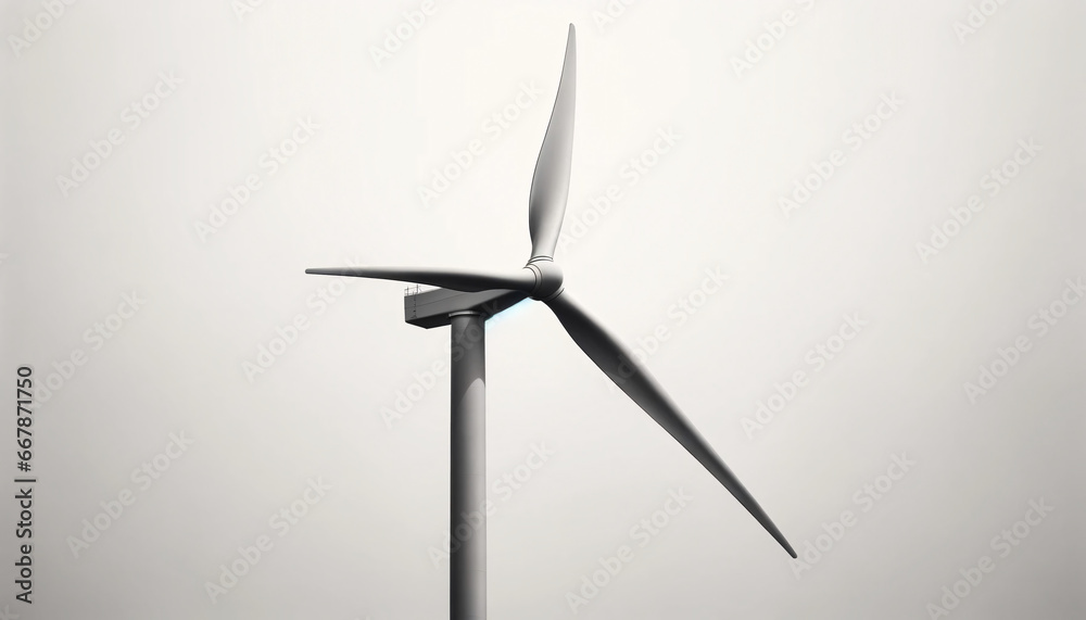 Wind Turbine Blade's Curvature and Design Isolated on Light Background ...