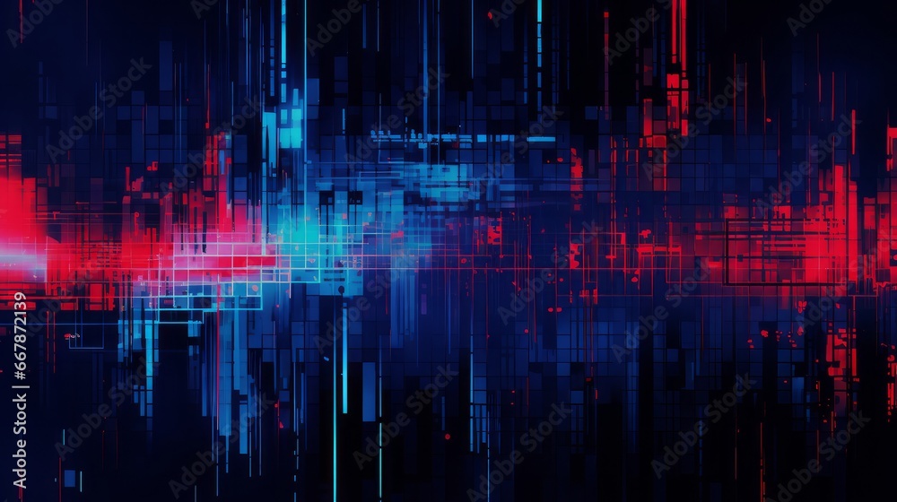 A vector background characterized by glitch aesthetics, serving as a ...