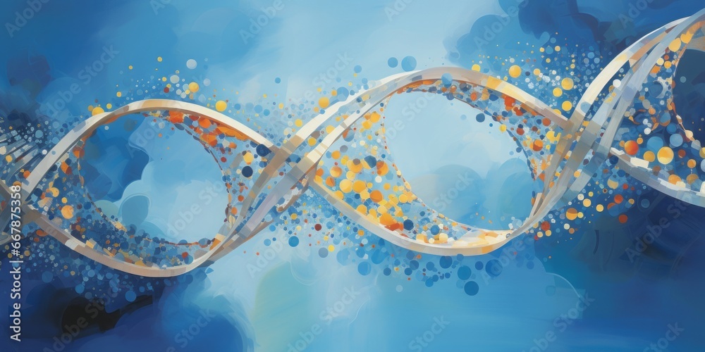 DNA String Floating Above a Blue Background, Examined at the ... DNA String Floating Above a Blue Background, Examined at the ...