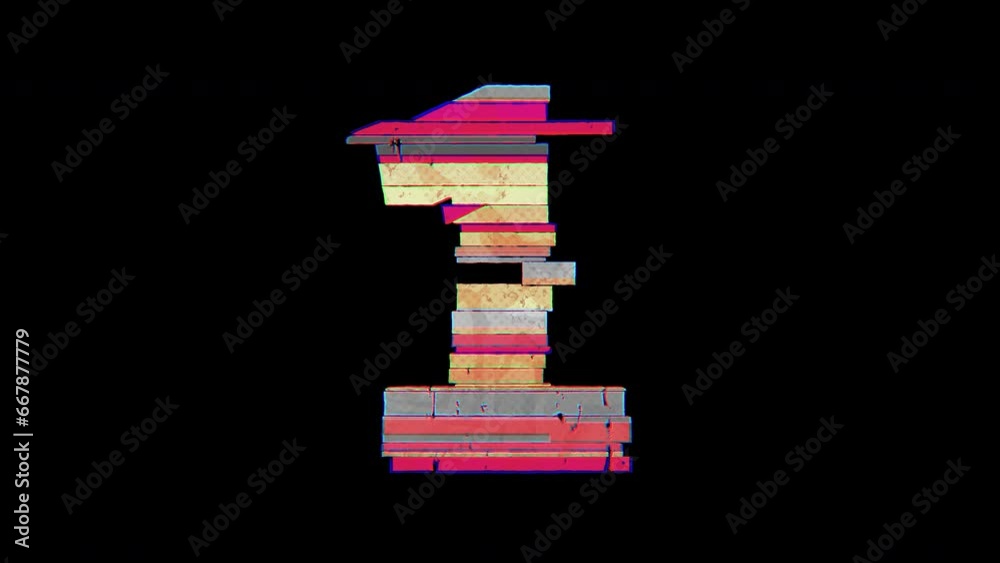 Digit 0 to 1 switch in cartoon glitchy style on transparent background ...