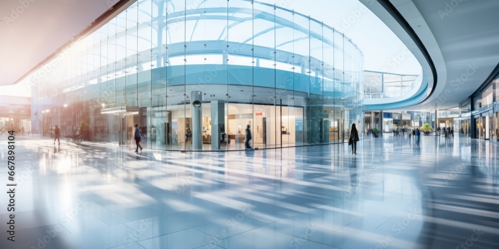 Shopping Mall Featuring Modern Technology and Elegant Glass Walls ...