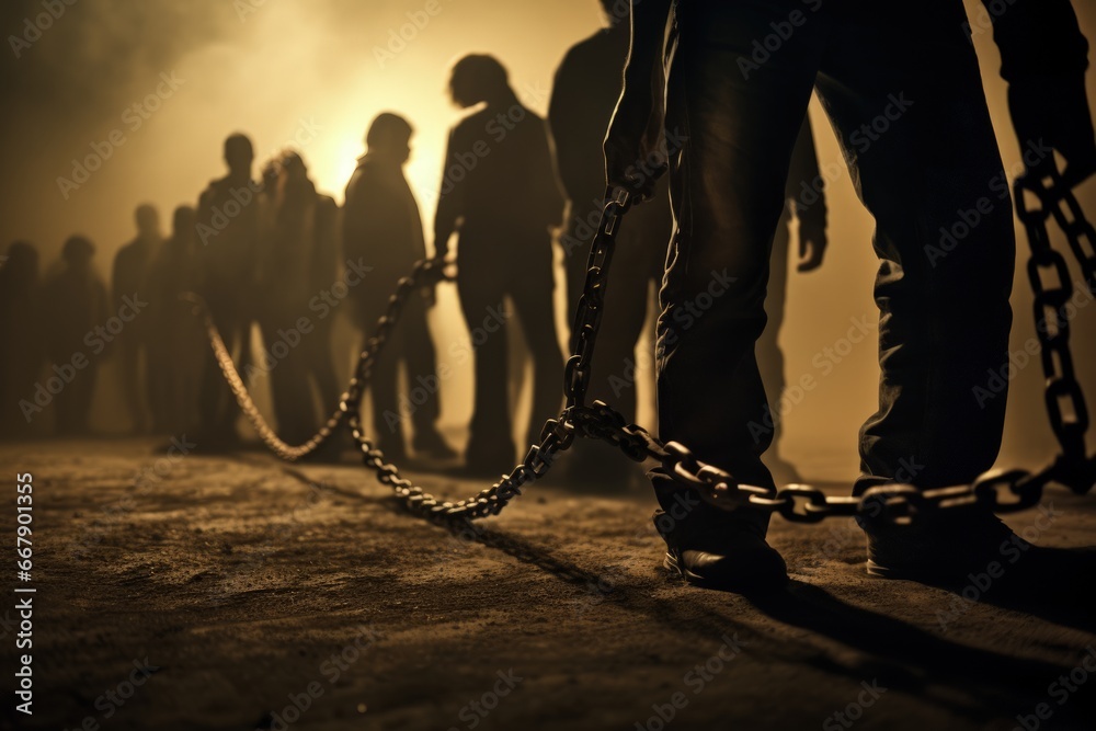 Foto de Slavery, violence against man, oppression of man's freedom ...