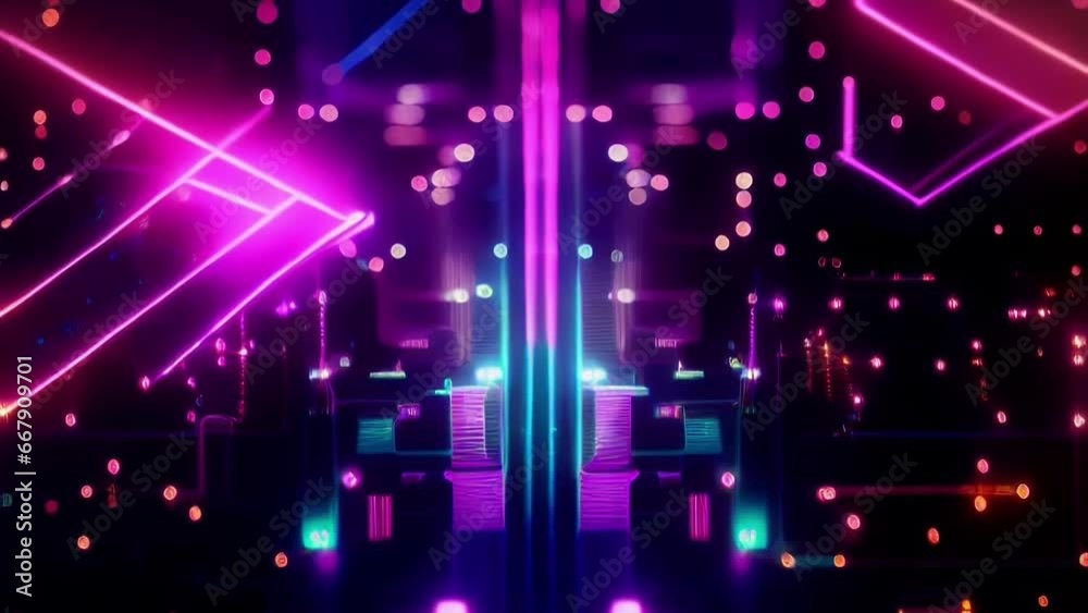 Colorful Animation of High Tech Geometric Scrolling Abstract Circuit ...