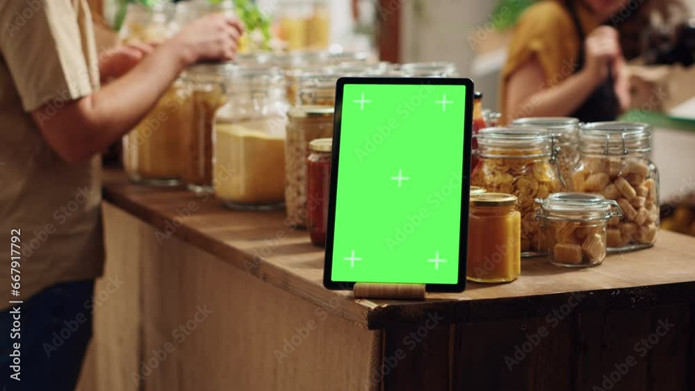 Mockup tablet with empty copy space used as commercial sign in zero ...