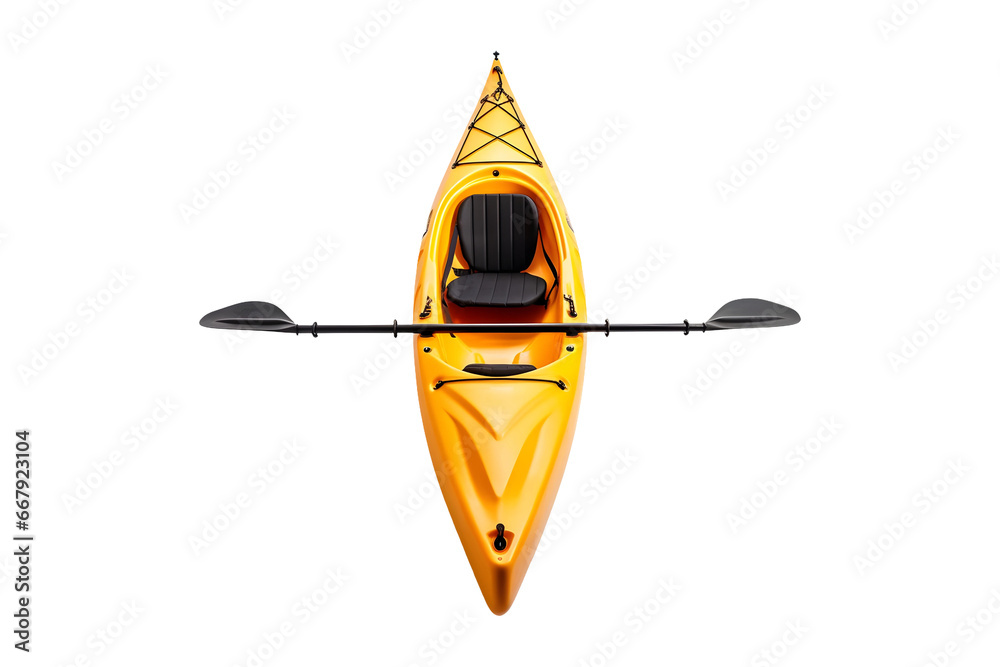 Yellow Kayak with Paddles (Cutout PNG) isolated on transparent ...