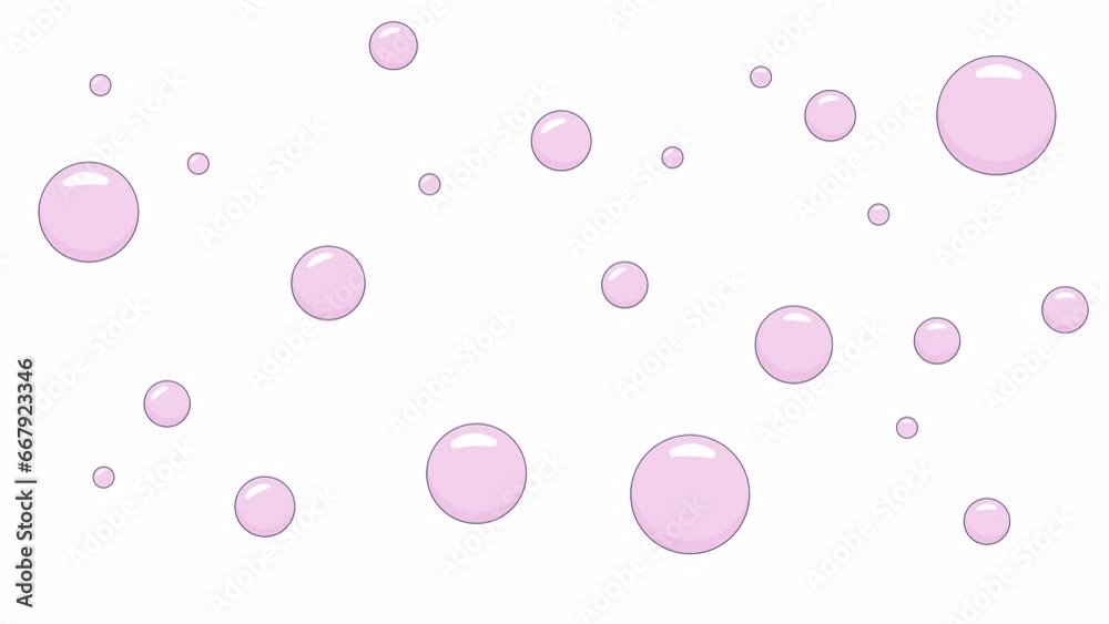 Soap bubbles floating line cartoon animation. Dreamy gum bubbles. Soda ...