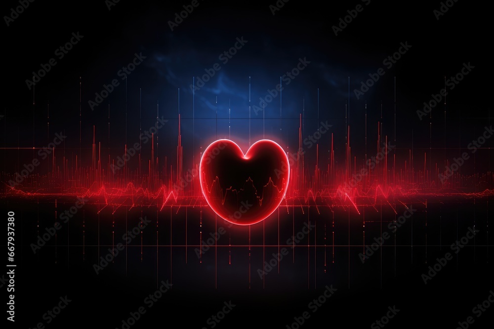 Heartbeat monitor display with a distinct heart rhythm. Stock Photo ...