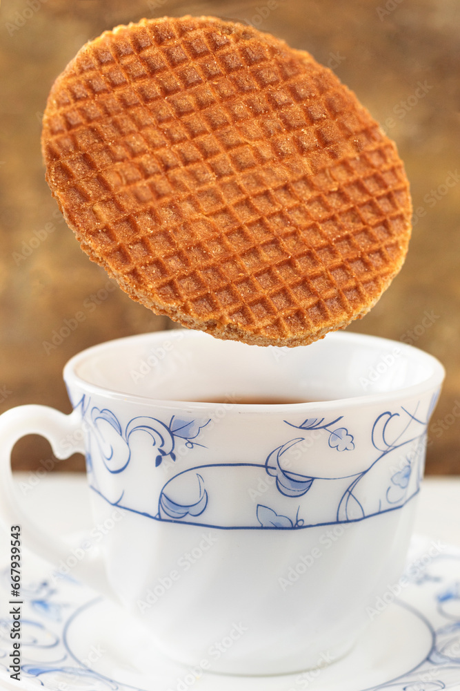 Stroopwafel. A delicious Dutch Waffle floating atop an elegant cup of ...
