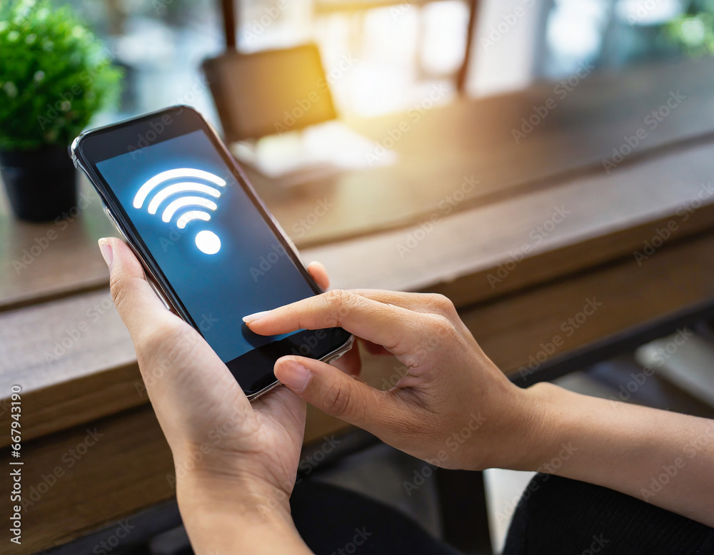 User using a mobile phone to connect to wifi but wifi not connected or ...