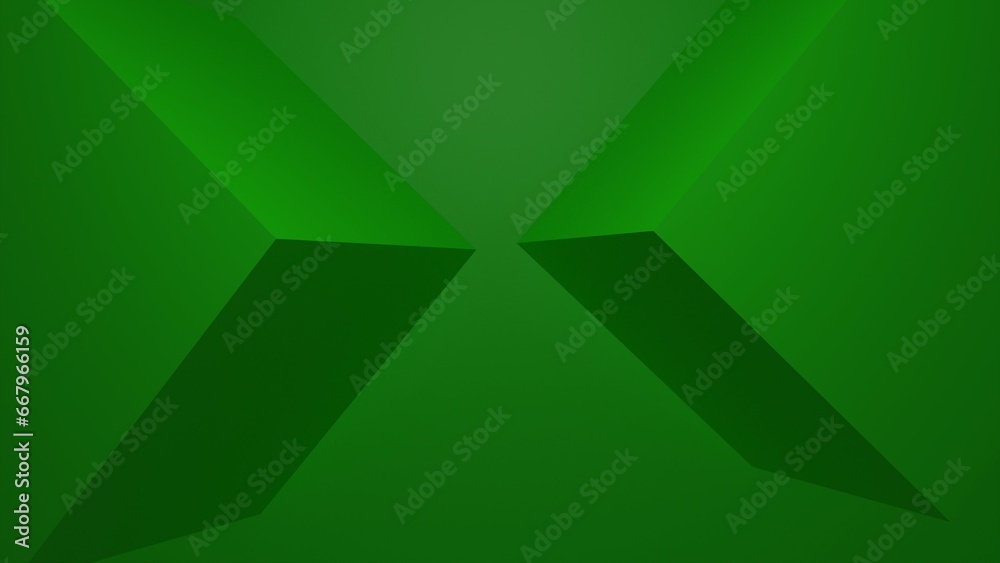 Abstract gradient background with lines and box. Green cube wallpaper. poster design. Two green ...
