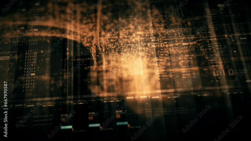 Immersive data matrix simulation UI with cutting-edge digital ...