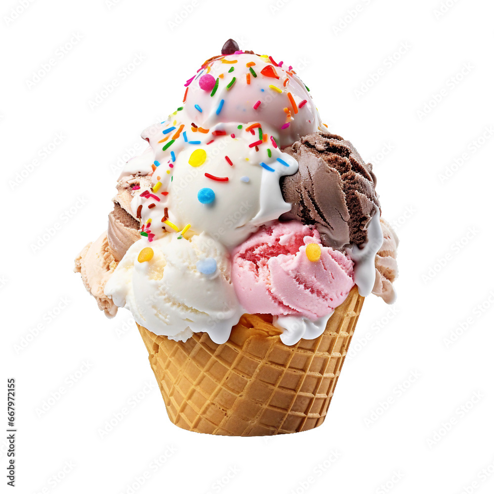 ice cream, transparent background, isolated image, generative AI Stock ...