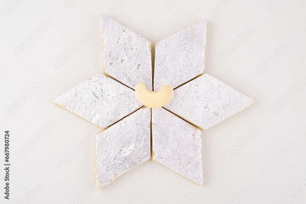 Indian traditional mithai kaju katli top view Stock Photo | Adobe Stock