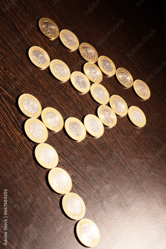 Rupees icon made by indian coins Stock Photo | Adobe Stock