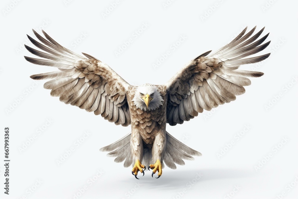 3D-rendered eagle on a plain white background. Generative AI Stock ...