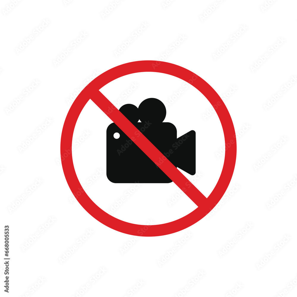 No video recording allowed icon sign symbol isolated on white ...