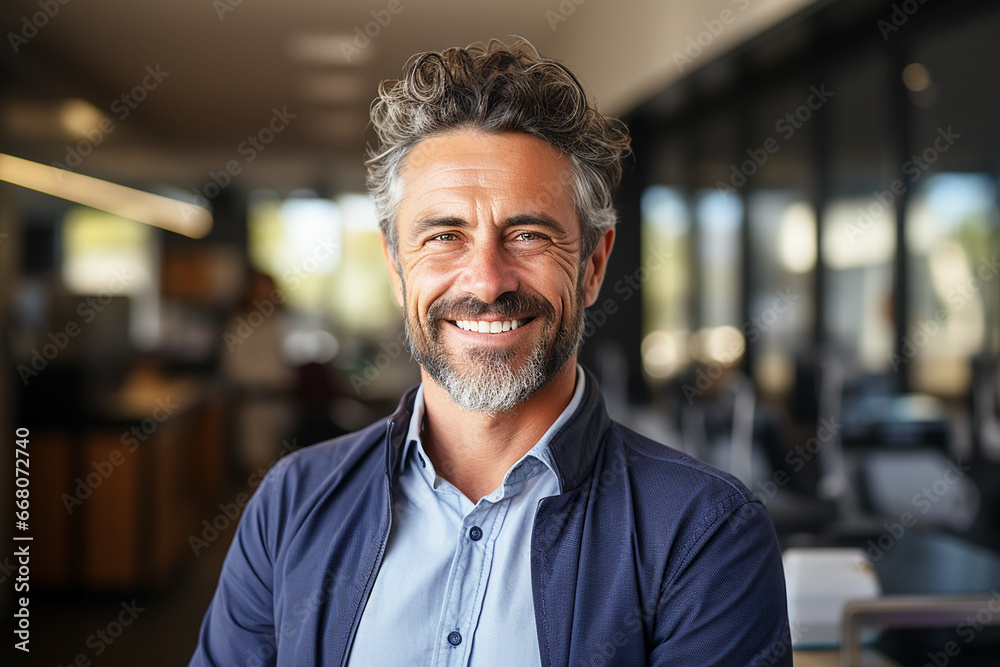 Smiling man in his fifties, portrait Stock Photo | Adobe Stock