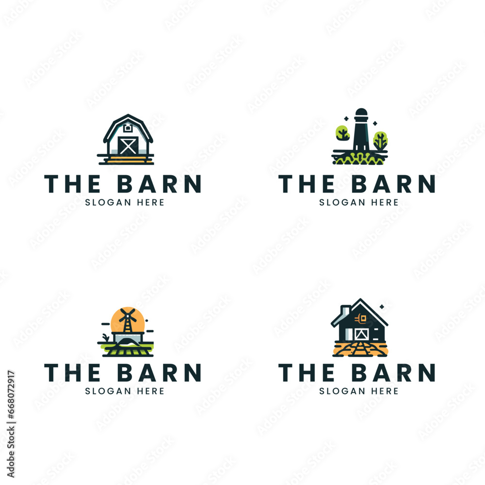 Vector farm logo and icon agriculture logo vector collection Stock ...