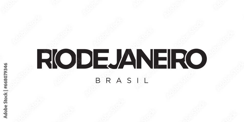 Rio de Janeiro in the Brasil emblem. The design features a geometric ...