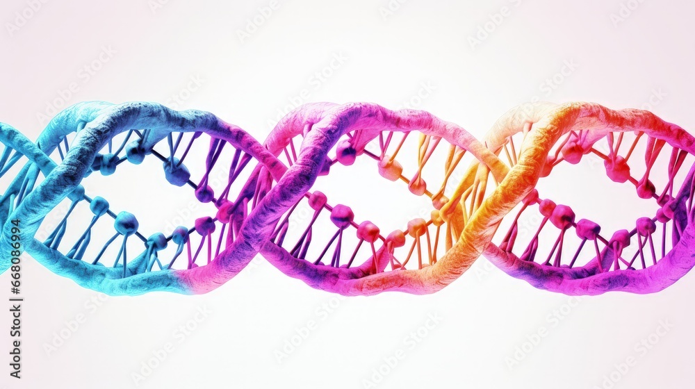 White background with isolated DNA in multiple colors Stock ...