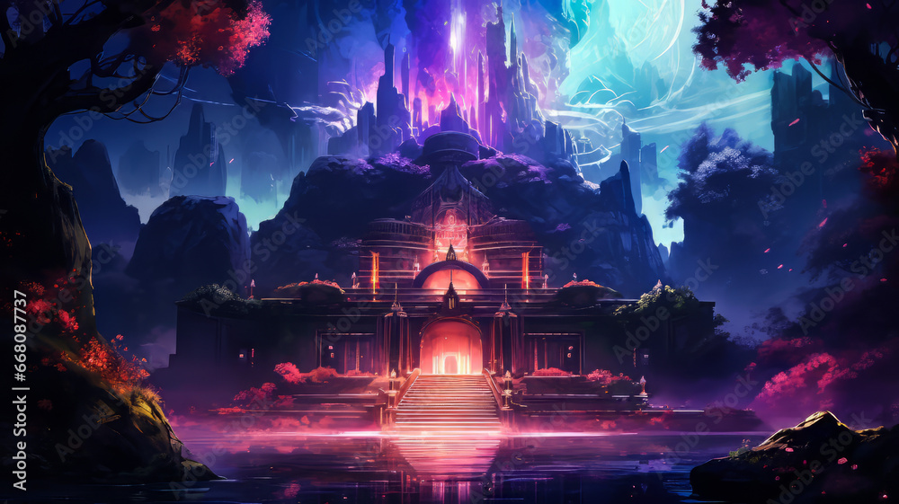 Mythic Temple Illustration. Generated Image. A digital illustration of ...