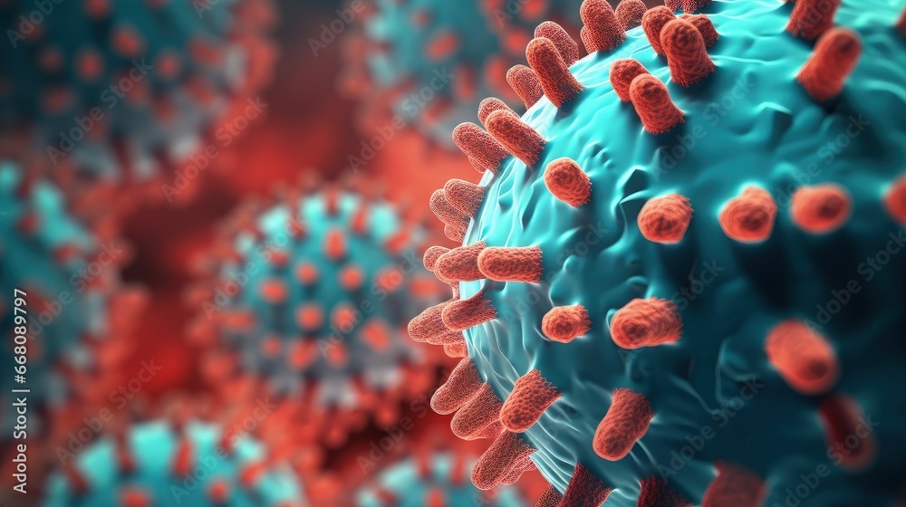 Rendering of microscopic view of single strand COVID 19 mRNA vaccine in ...
