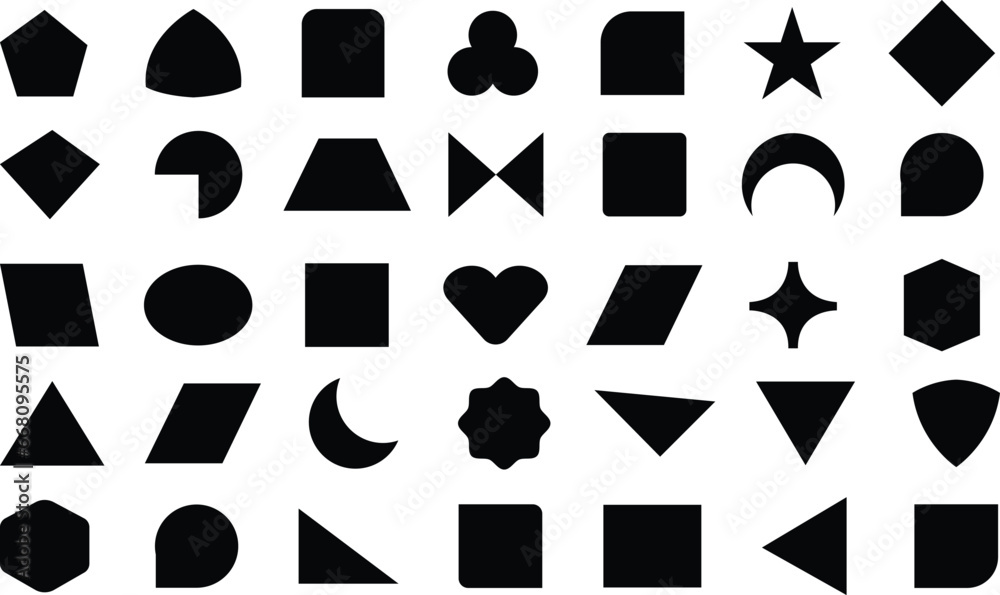 Abstract basic shapes collection. Trendy minimalist basic shape, icons ...