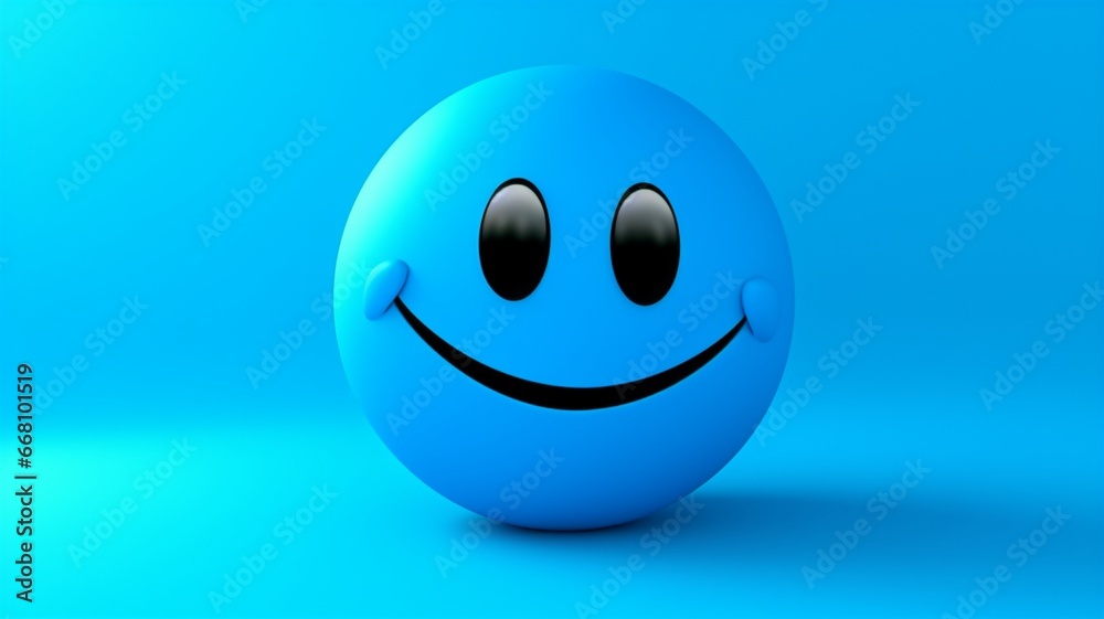 Blue realistic emoticon smiley face vector illustration image Ai ...