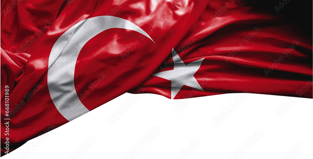 turk bayragi vector. turkish flag vector. Stock Vector | Adobe Stock