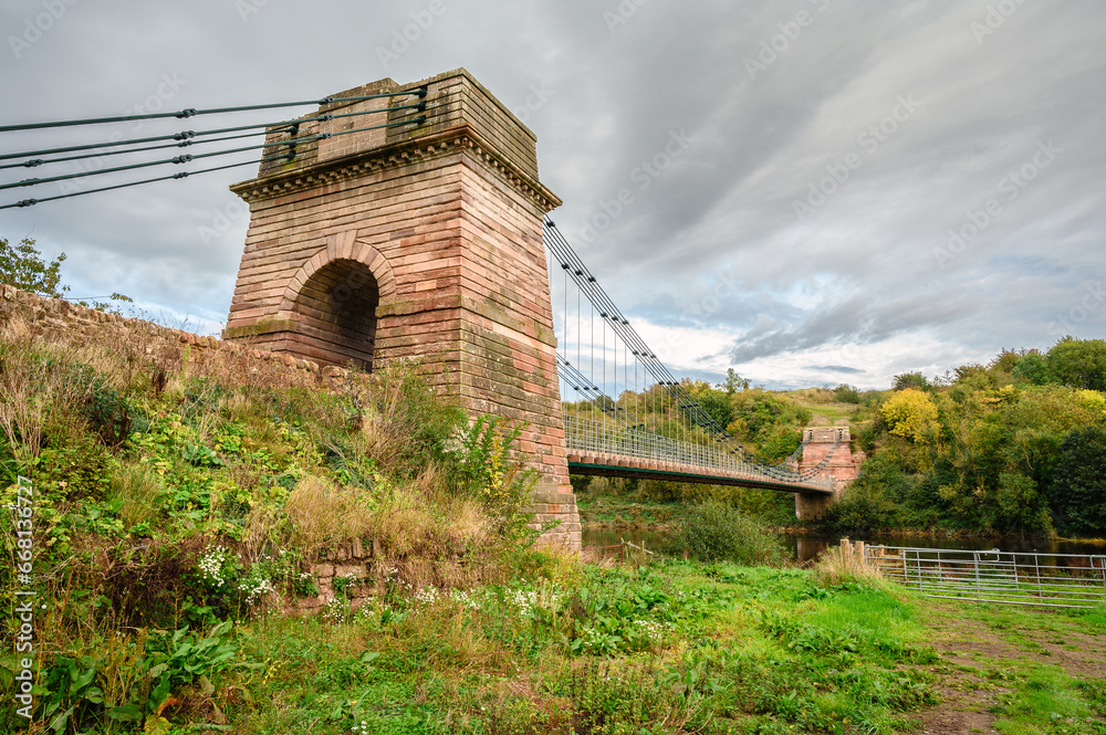 Union Chain Bridge viewed from below. The Union Chain Bridge is a ...