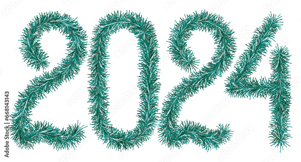 Tinsel. 2024. Lettering from a festive Christmas decoration. Fluffy ...