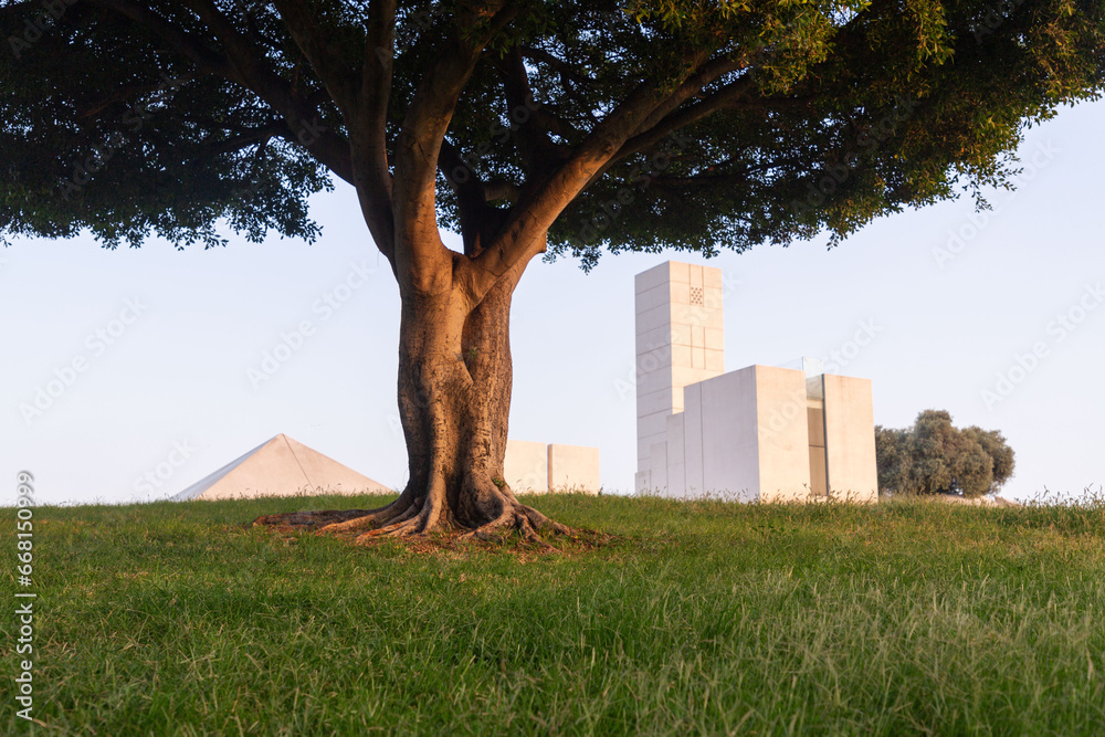 Edith Wolfson Park, topped by the White Square in Tel Aviv, Israel ...