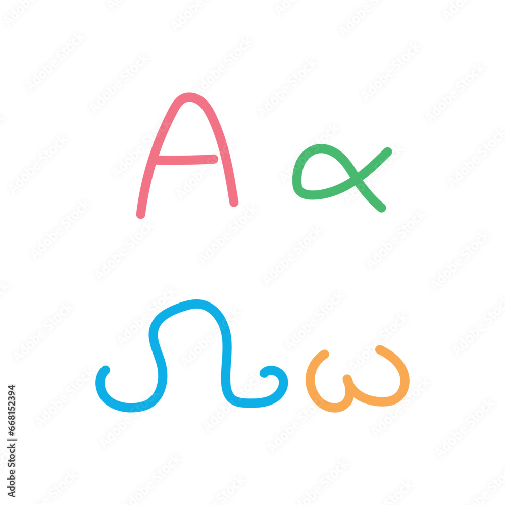 Alpha and omega greek alphabet letters. Small and capital alpha and ...