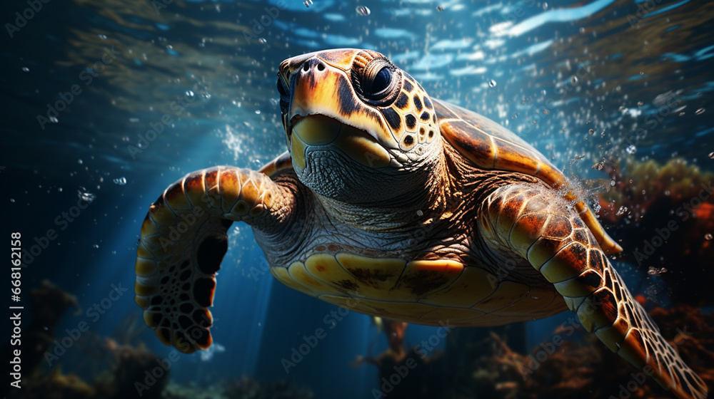 Aquatic Majesty: Ultra-Detailed Realistic Portrait of a Turtle ...