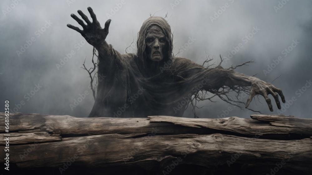 Sinister being with outstretched hands, menace of forgotten tales ...